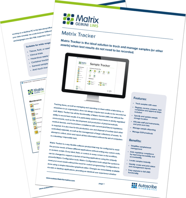 Matrix Tracker | Autoscribe Informatics