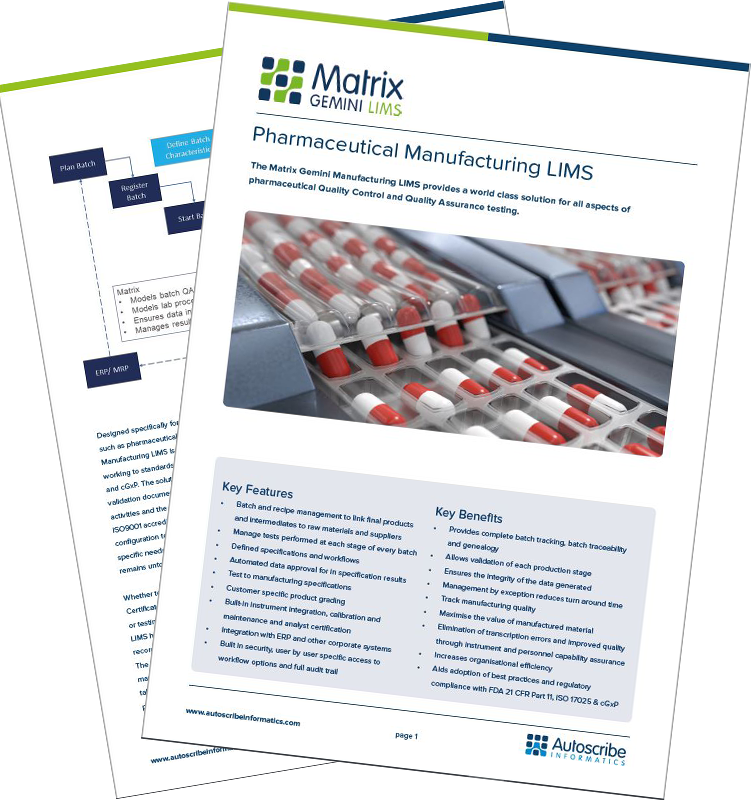 Pharmaceutical LIMS | Drug Lab LIMS | Autoscribe Informatics ...